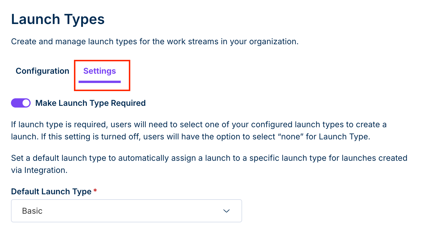 How to create and manage launch types – TerraTrue